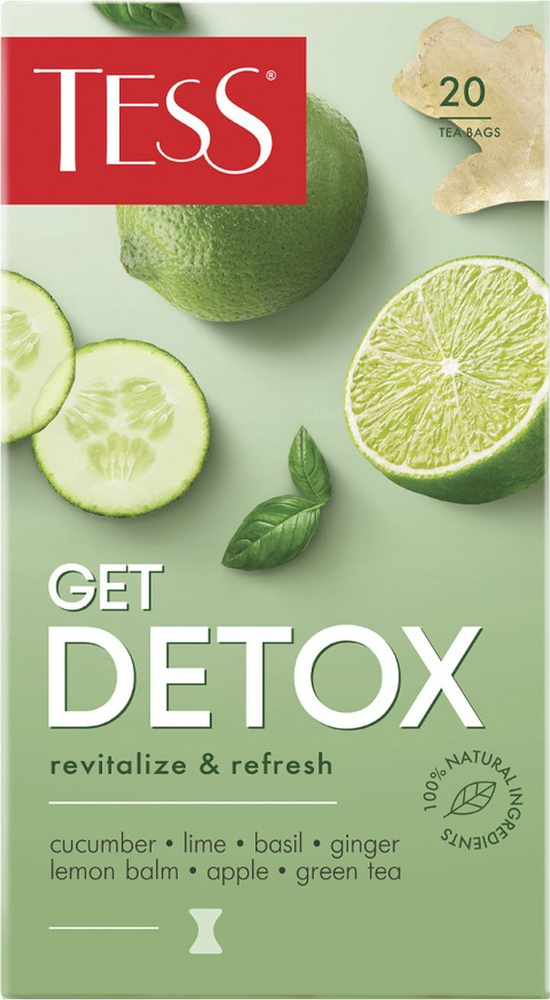 Чай в пакетиках зеленый Tess Get Detox 20 шт купить с доставкой по