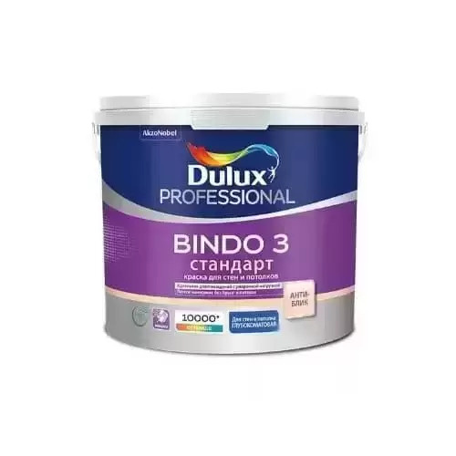 Краска DULUX Bindo 3_BW Быстросохнущая, Латексная, Глубокоматовое покрытие, белый - купить в ...