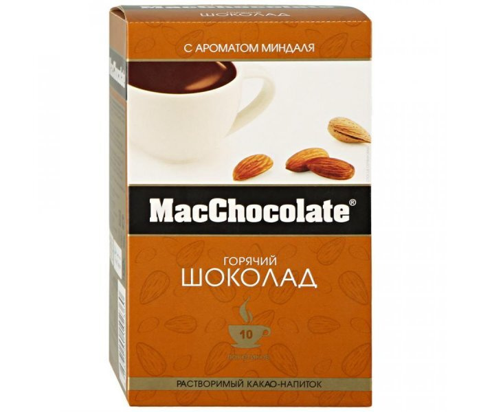 Какао-напиток MacChocolate Миндаль 20г 5*10 - купить с доставкой по ...