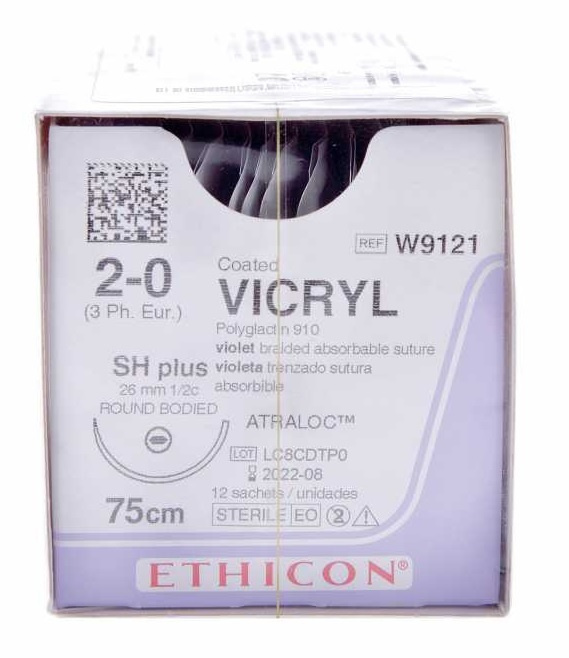 Шовный материал медицинский хирургический рассасывающийся W9121 Викрил ...