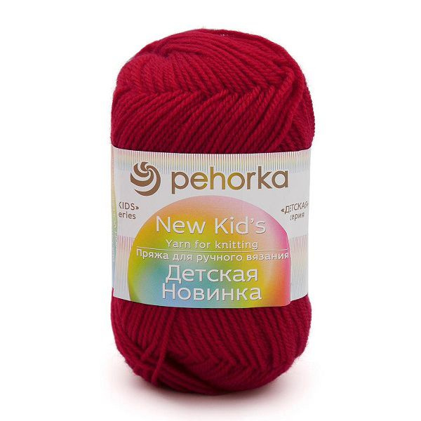 Пряжа Пехорка "Детская новинка", цвет: 363 - Светлая вишня, 3 шт., 100% ...