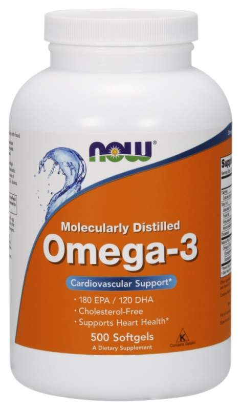 NOW Foods Omega-3 1000 mg / НАУ Фудс Омега-3 1000 мг, 500 капсул (рыбий ...