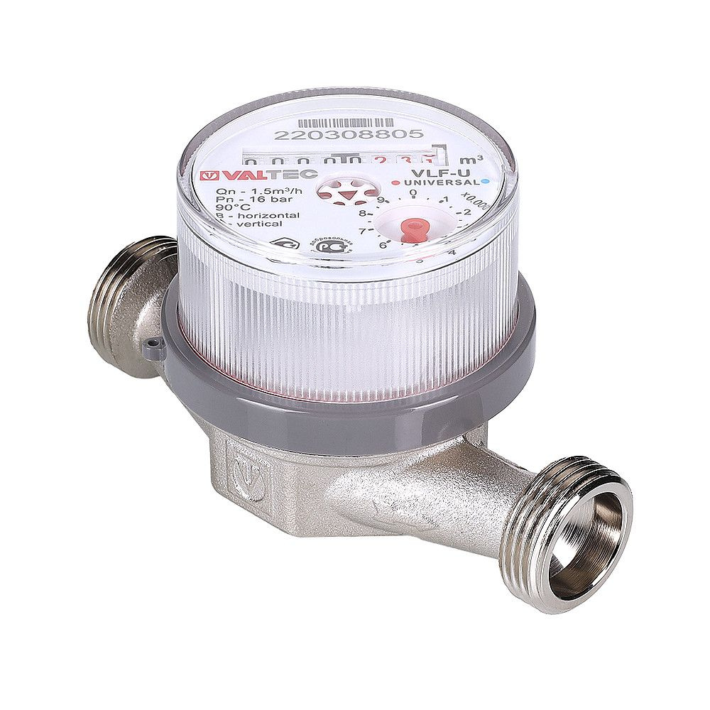 Счетчик для горячей и холодной воды Valtec VLF-15U-L.80 1/2" L-80мм ...