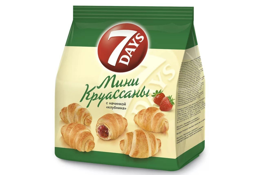 7DAYS Мини-круассаны Клубника, 105 г - купить с доставкой по выгодным ...