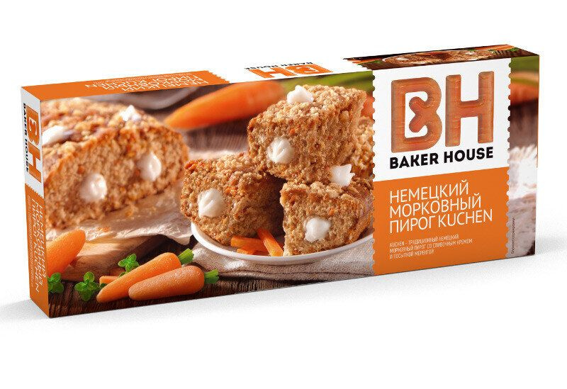 Baker House Пирог бисквитный KUCHEN Корица и меренга, морковный, 350 г ...