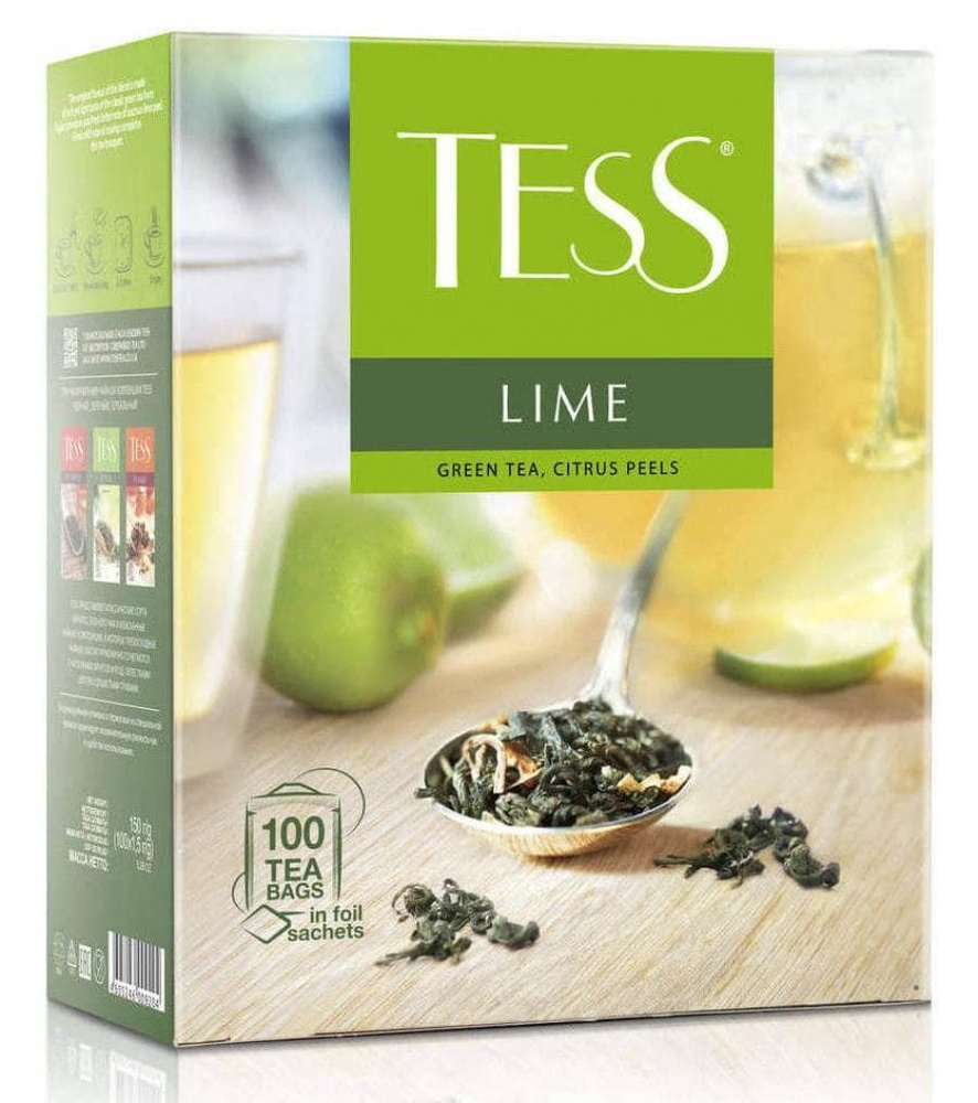 Tess Чай зеленый Lime 100 пакетиков по 1 5 г купить с доставкой по