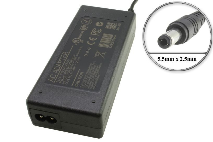 Адаптер (блок) питания 24V, 2.5A - 3A, 72W, 5.5mm x 2.5mm (WDS060240 ...