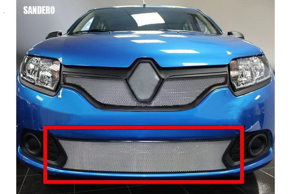 Защитная сетка радиатора низ хром Renault Sandero (2014-2018) не ...