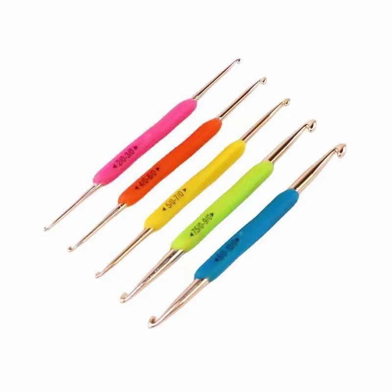 Набор двухсторонних крючков для вязания Raku-Raku/ 10 размеров ...