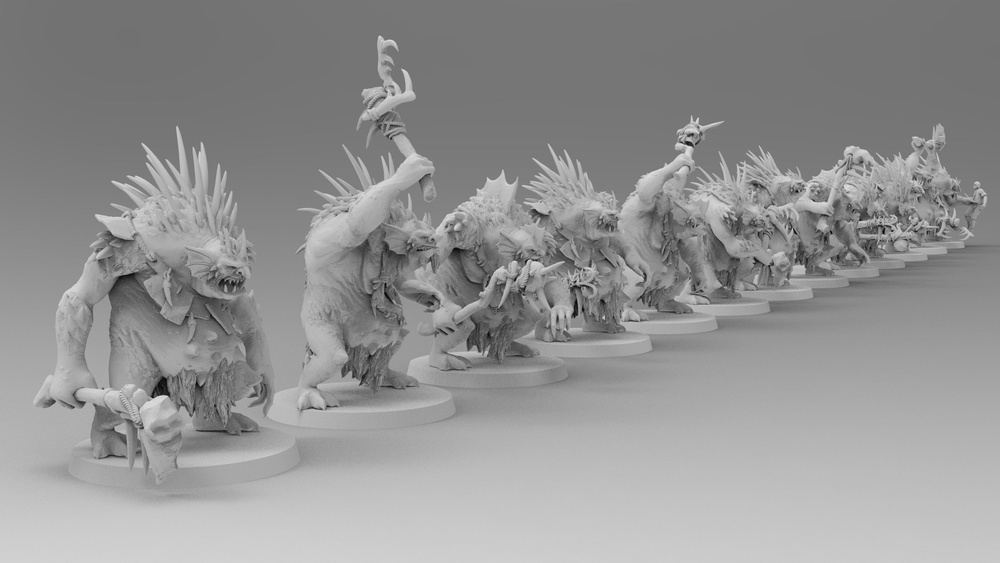 Игровые миниатюры River Trolls (Речные тролли) 13 шт. 70мм (Warhammer ...