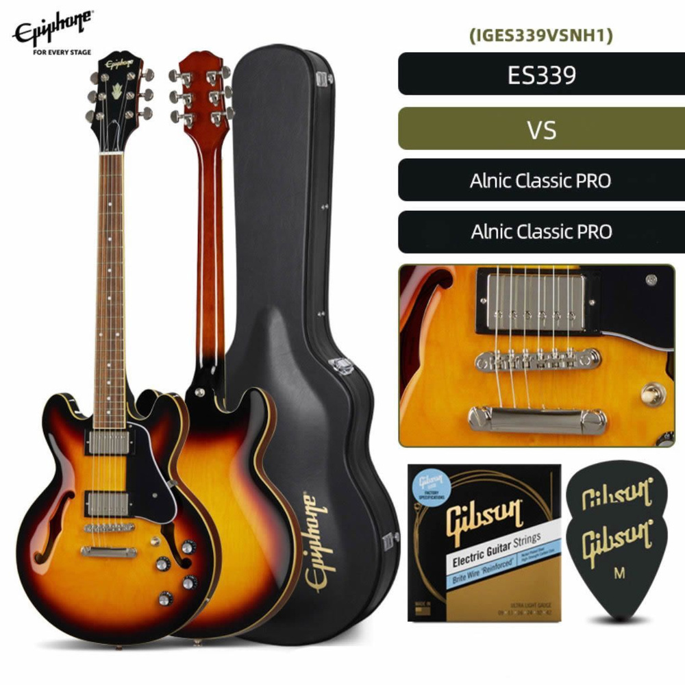 Epiphone ES-339 VS Vintage Sunburst+Case / полуакустическая ...