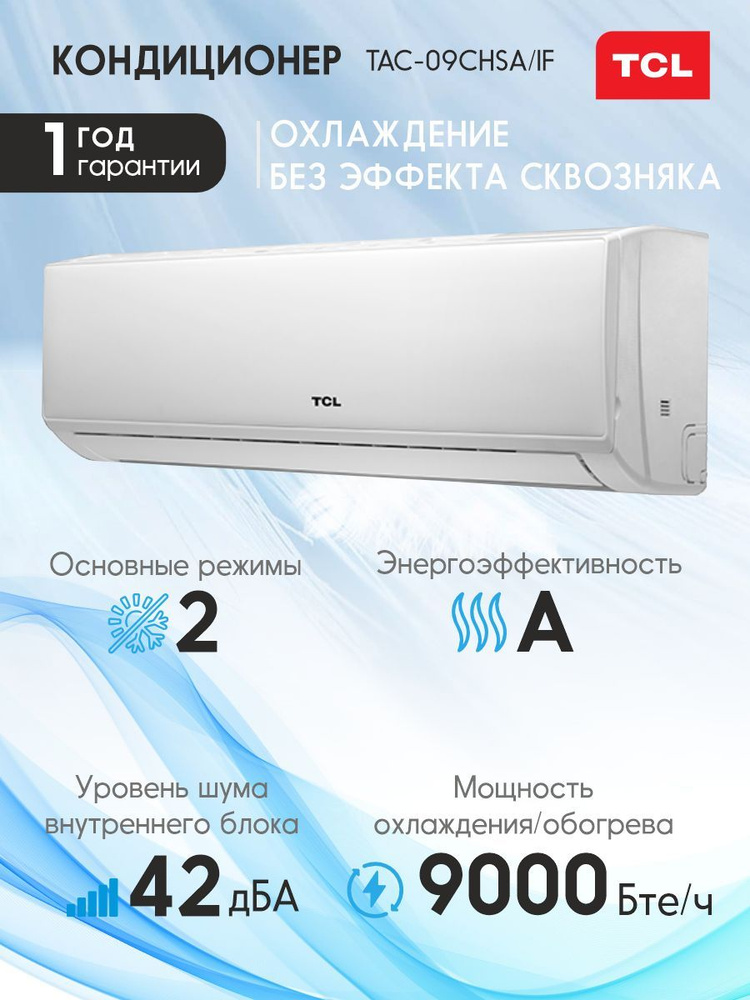 Кондиционер TCL TAC-09CHSA/IF, 9000 БТЕ/ч, белый - купить по доступным ...