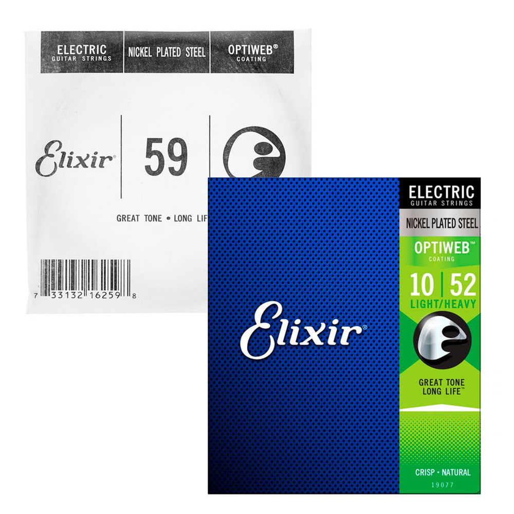 Струны elixir 19077 optiweb light/heavy + coating 16259 - (10-59 ...