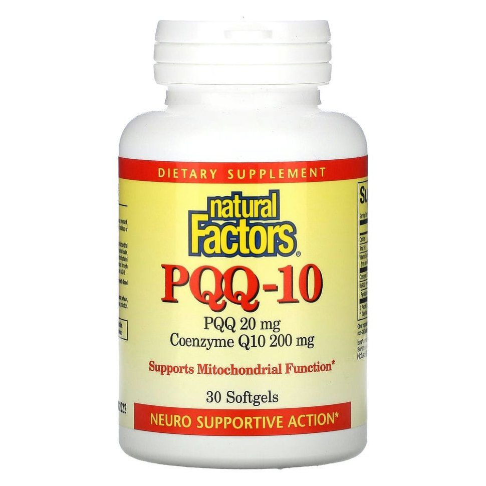 Natural Factors, PQQ-10, PQQ 20 мг, коэнзим Q10 200 мг, 30 капсул - купить с доставкой по ...