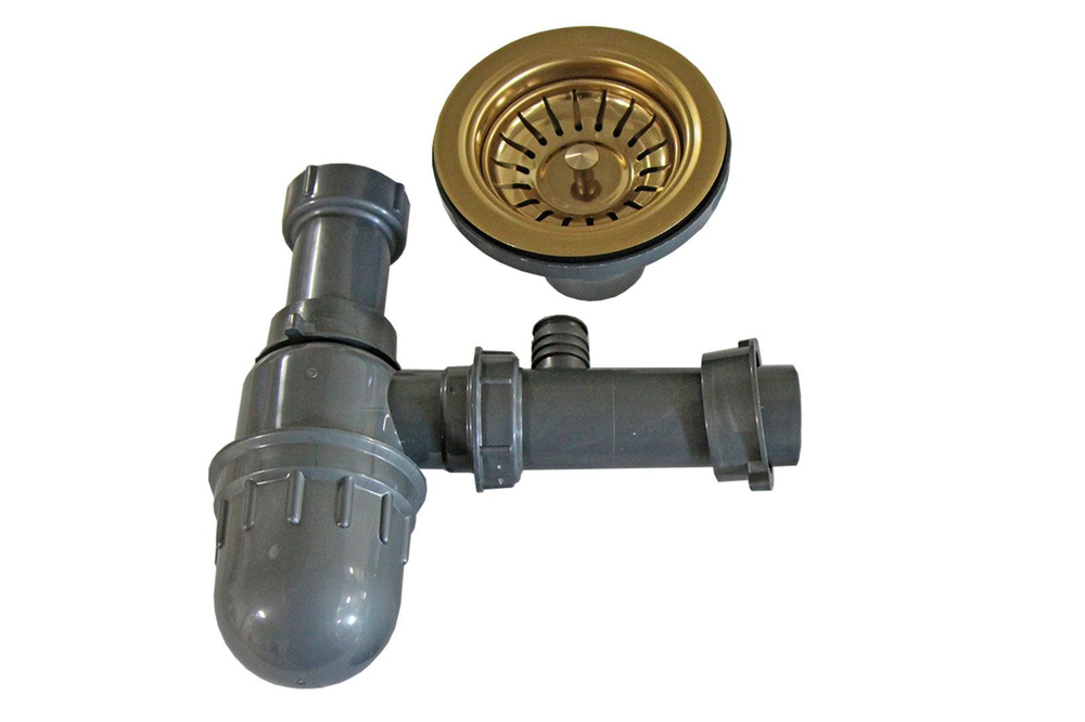 Выпуск для кухонной мойки круглый без перелива ZorG INOX W 2 BRONZE с ...