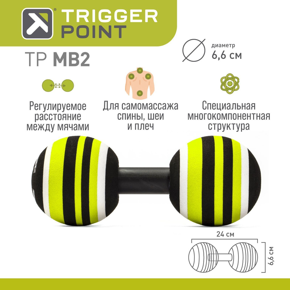 Массажный мяч Trigger Point MB2, 6.6 см, сдвоенный - купить с доставкой по выгодным ценам в ...