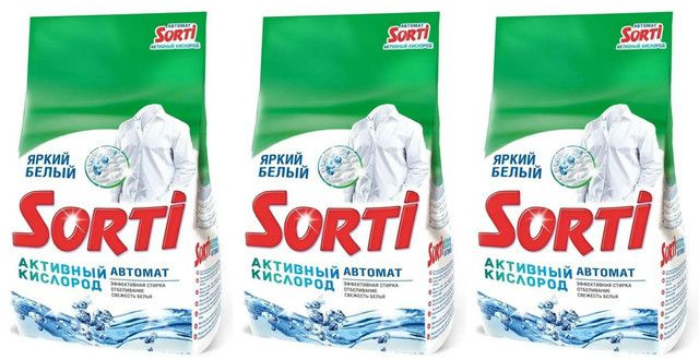 Sorti Стиральный порошок Активный Кислород, 1500г, 3шт - купить с ...