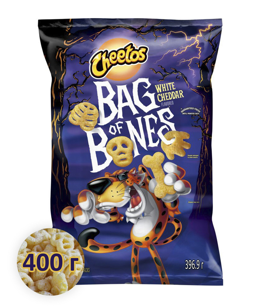 Кукурузные чипсы Cheetos Хэллоуин Puffs Bag Of Bones White Cheddar 1 шт ...