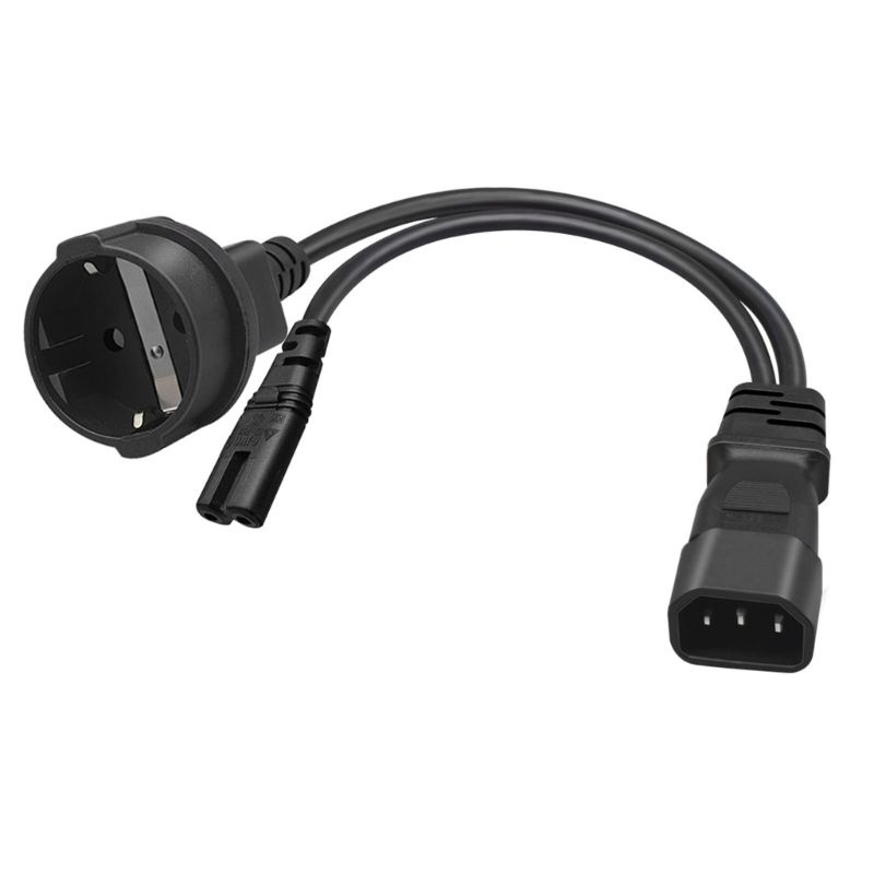 От C14 до C7 Eu4 8mm Y образный разветвитель шнура питания одинарный переходной кабель Iec