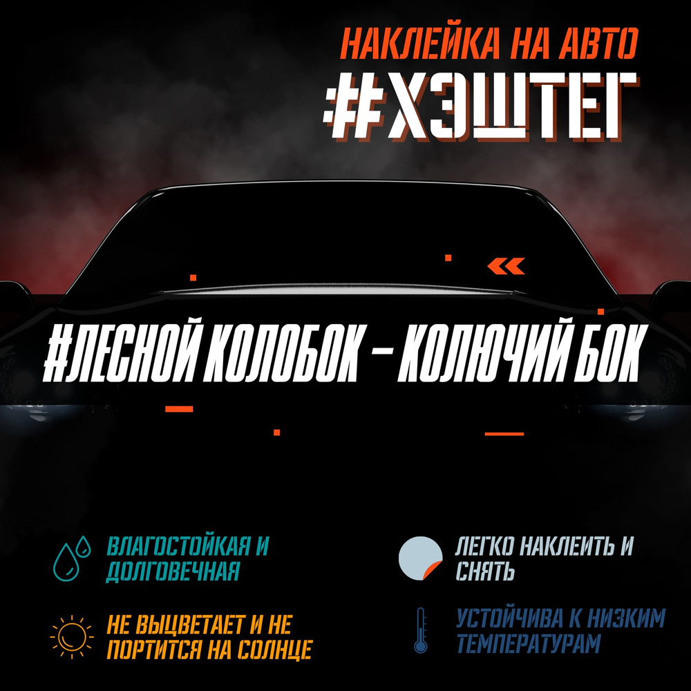Наклейка надпись на авто - Лесной колобок - колючий бок - купить по ...