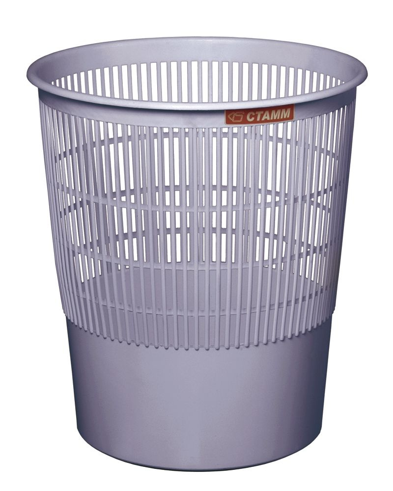 Корзина для мусора Стамм, мусорное ведро, пластиковое, 18 литров, серое ...