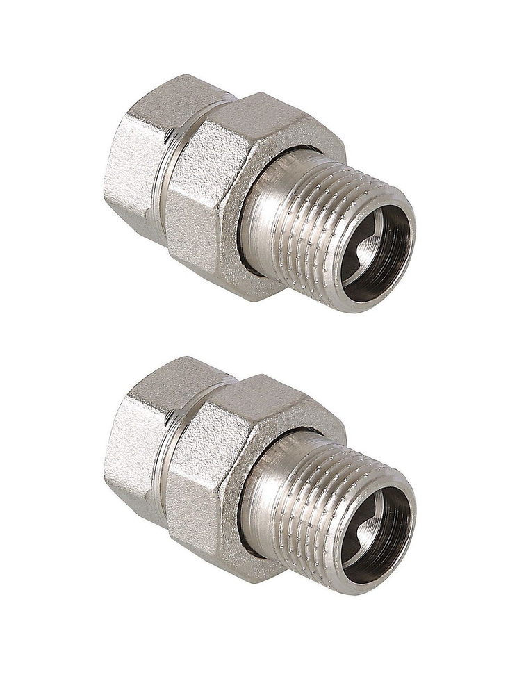 Американка резьбовая латунная никелированная 1/2" ВР/НР 2шт ITALY VTr ...