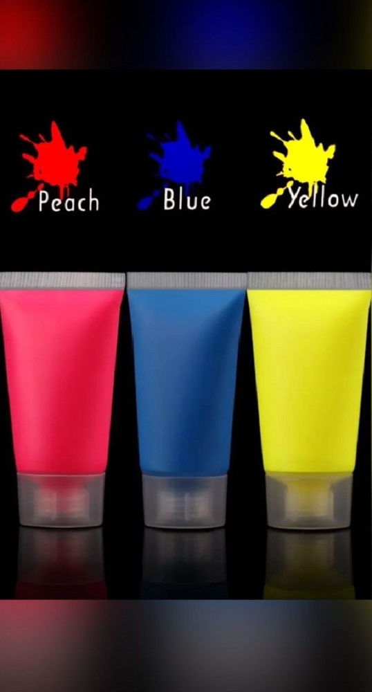 Грим неоновый (флуоресцентная краска) в тюбиках в для лица и тела ...