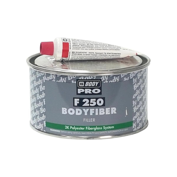Шпатлевка со стекловолокном автомобильная высокопрочная HB Body F250 Bodyfiber Pro 0,75 кг. с ...