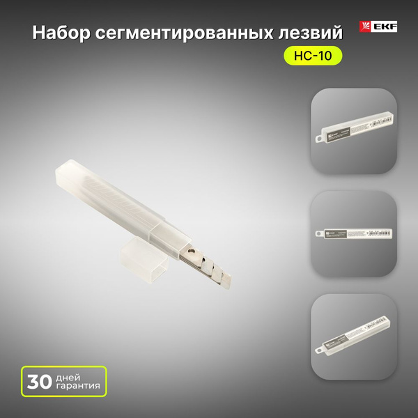 Набор сегментированных лезвий 9 мм НС-10 EKF Master купить на OZON по низкой цене (1218812863)