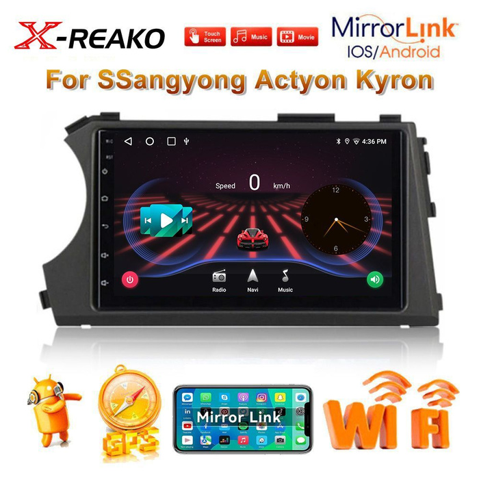 Магнитола в штатное место 2 din для SsangYong Kyron, Korando, Actyon на ...