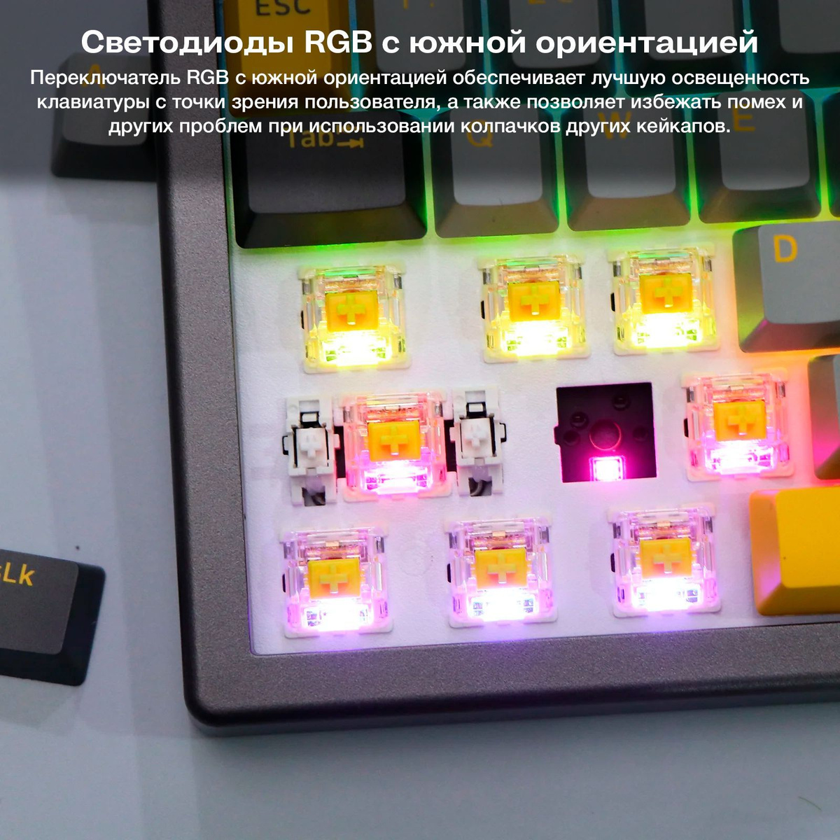 Беспроводная механическая клавиатура Epomaker EK68, Budgerigar Switch ...