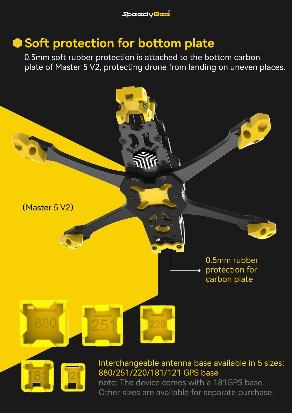 SpeedyBee Master 5 V2 комплект рамы для дрона 5 дюймов для аналогового ...