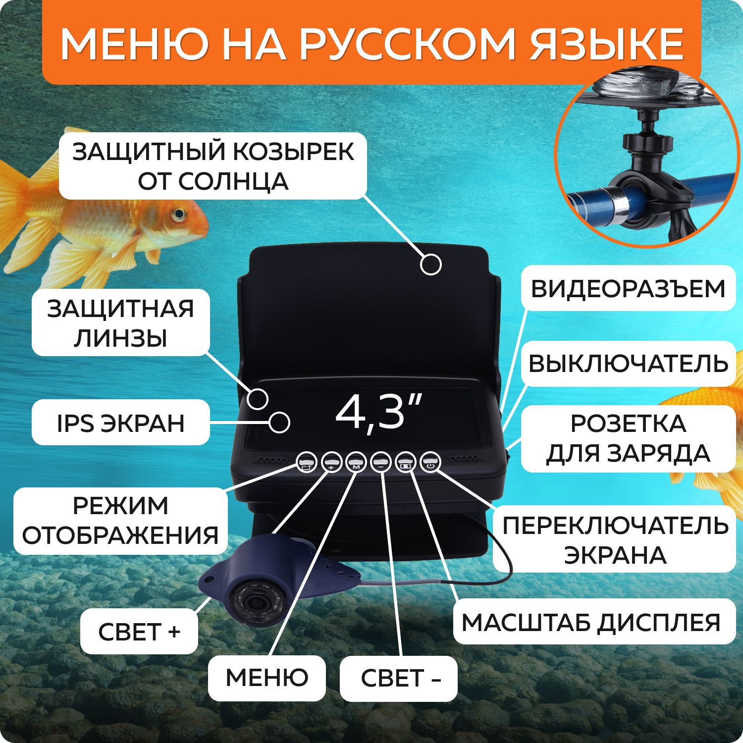 Подводная камера, разрешение 640x480 по низкой цене с доставкой в ...