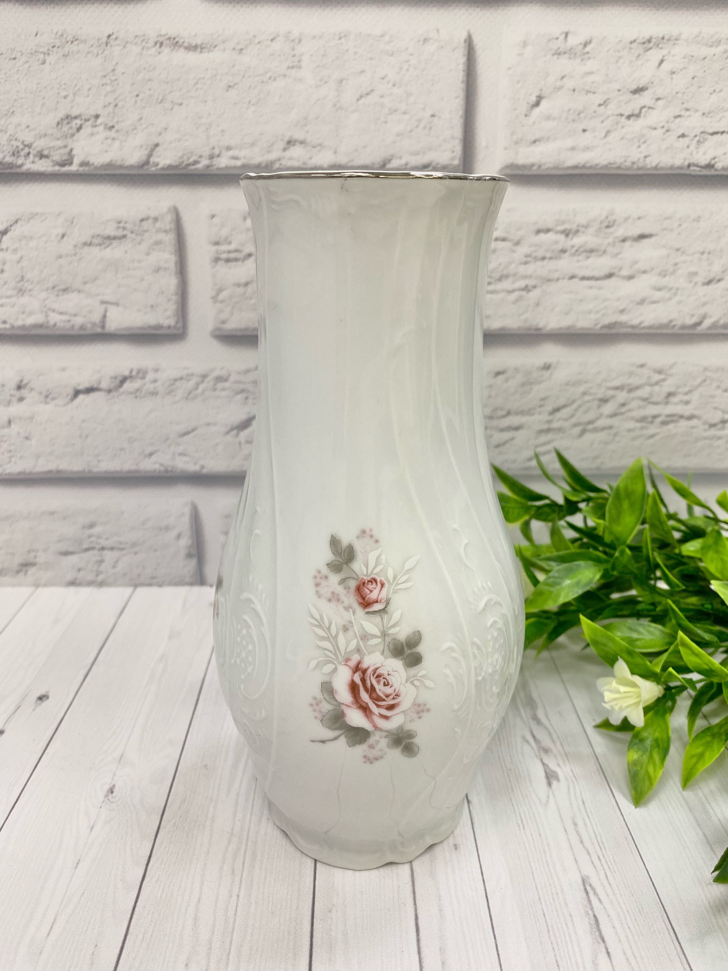 Ваза "Бледные розы" отводка платина, 19см. Bernadotte купить c ...