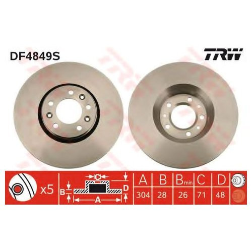 Тормозной диск передний TRW df4849s - купить по низкой цене в интернет ...