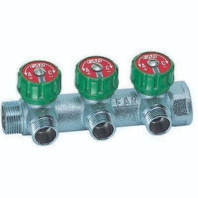 Коллектор FAR 3/4"х1/2" на 3 выхода под прокладку MultiFAR с ...