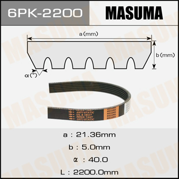 6PK-2200 Ремень поликлиновой MASUMA купить на OZON по низкой цене ...