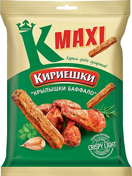 Кириешки Maxi, сухарики со вкусом крылышек Баффало, 60 г - 4 пач ...