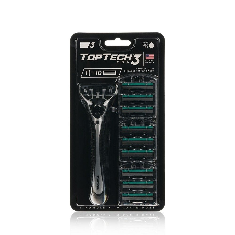 Мужской станок для бритья TopTech Pro 3 + сменные кассеты 10шт - купить с доставкой по выгодным ...