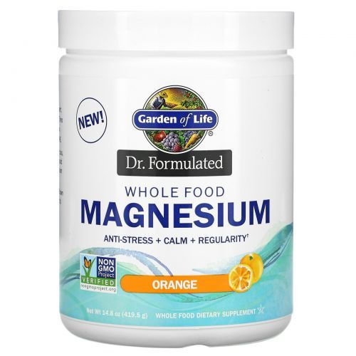 Garden of Life, Магний цельнопищевой в порошке, Dr.Formulated, для ...