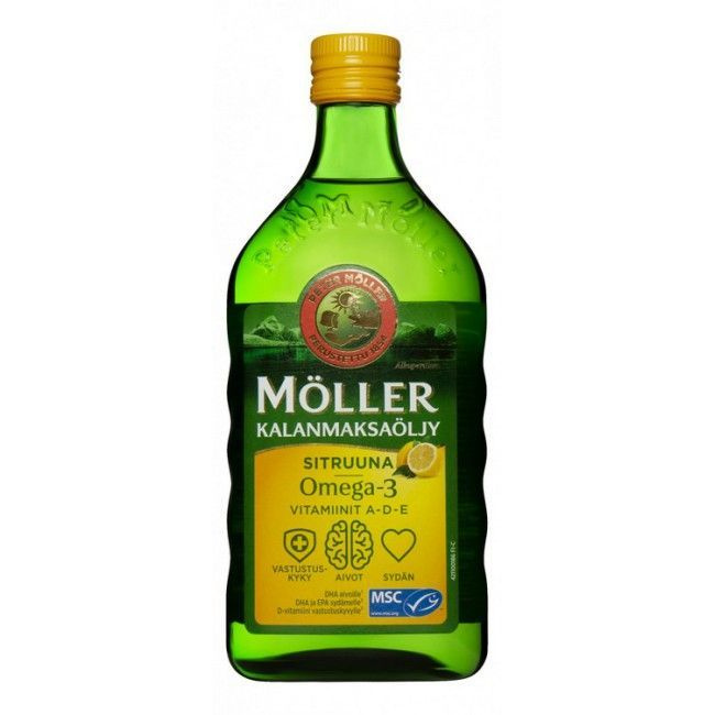 Жидкий рыбий жир Moller (Моллер) с лимоном Омега 3, 500 мл - купить с ...