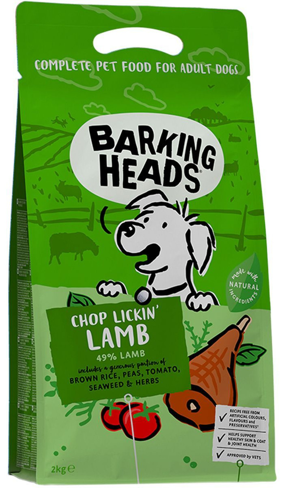 Сухой корм BARKING HEADS Мечты о ягненке для взрослых собак всех пород ...