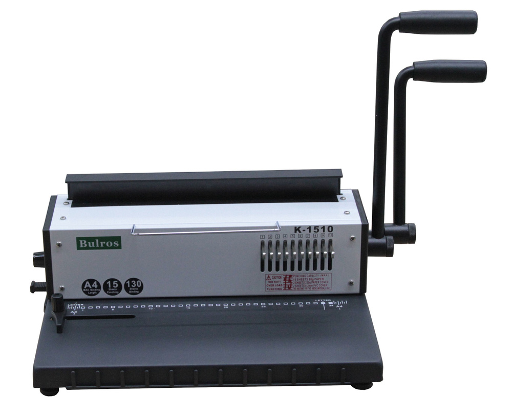 Переплетчик Bulros K-1510 на металлическую пружину A4 (297мм) 15/120 листов, квадратные ...