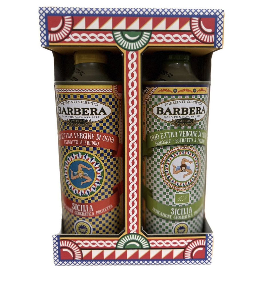 Набор Barbera масло оливковое Extra Virgin (Sicilia IGP, Sicilia IGP BIO) 2x0.5л - купить с ...