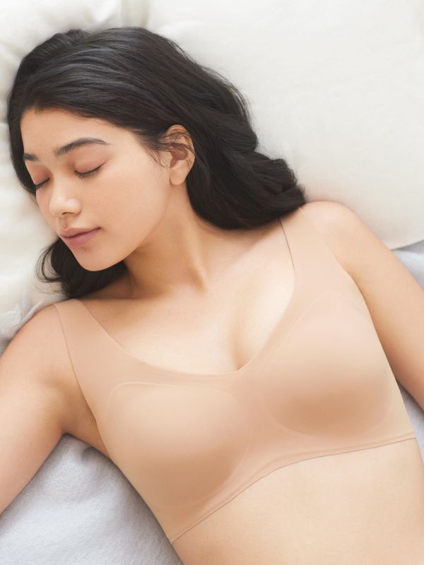 Топ-бюстье Женский Uniqlo, размер 80D, 80E бежевый Нейлон, Поролон Домашний Вьетнам Без застежки ...