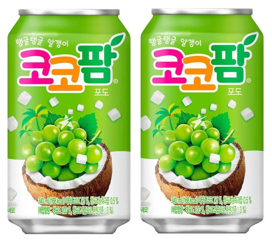 Газированный Напиток HAITAI COCO Palm Grapes 2шт по 340 мл - купить с доставкой по выгодным ...