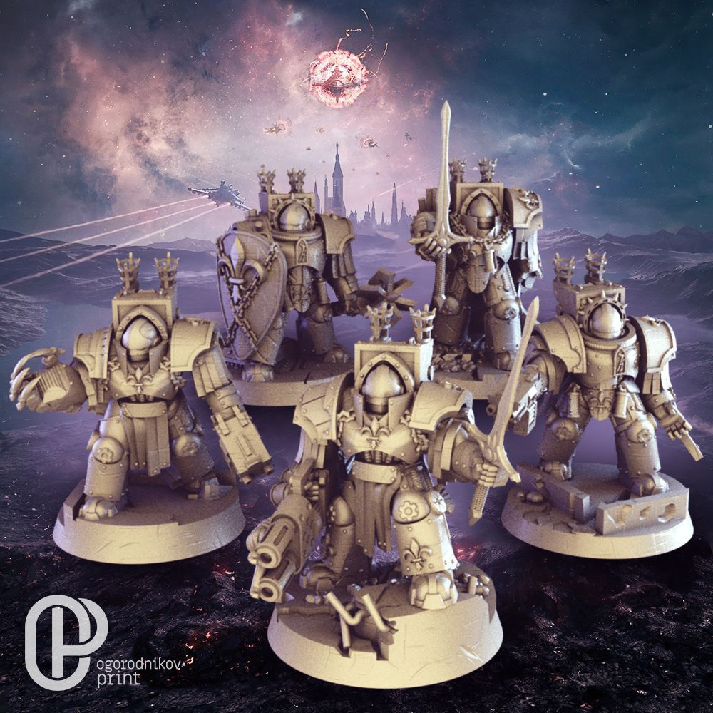 Warhammer 40K / Миниатюра Терминаторы Хаоса Chaos Terminators - 50 мм ...