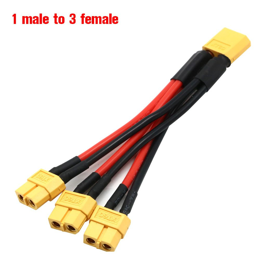 Разъем XT60 (1 male to 3 female) на проводе 10cm 14AWG,2 шт - купить с ...