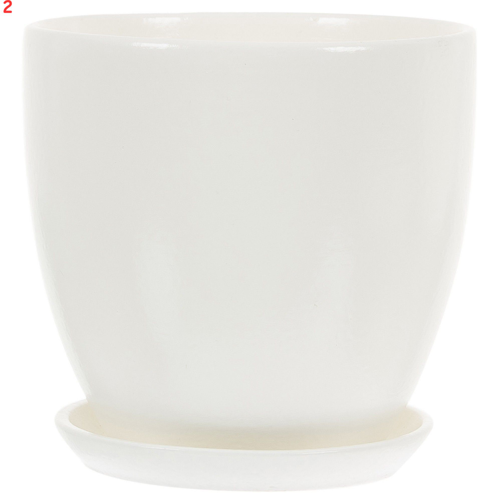 Горшок цветочный 15 h13.5 см v1.5 л керамика белый (2 шт.) - купить с ...