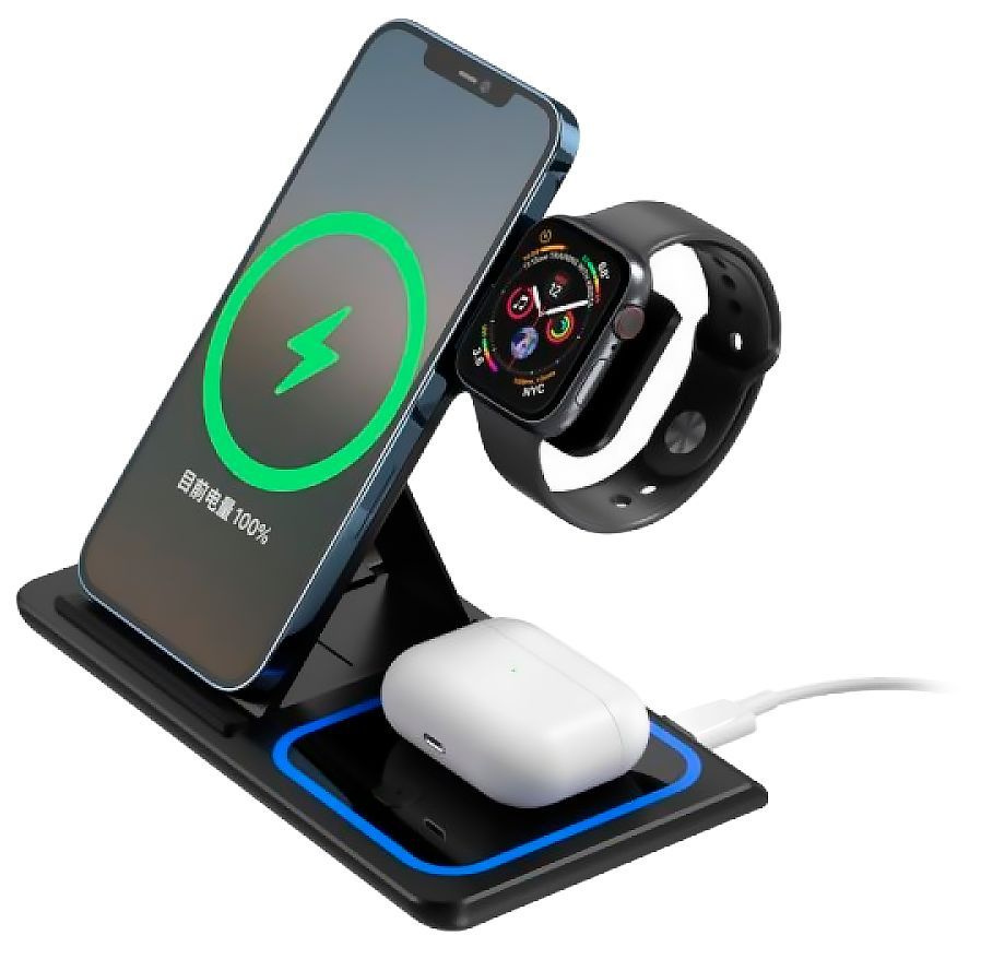 Беспроводное зарядное устройство XO 3-in-1 Wireless Charger (XO-WX023 ...